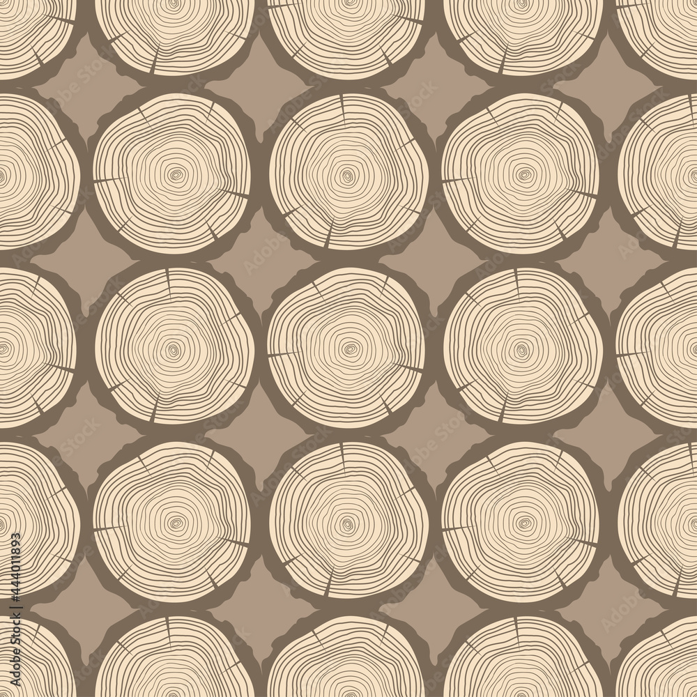 Tree rings. Seamless pattern. Set of tree rings on isolation background ...