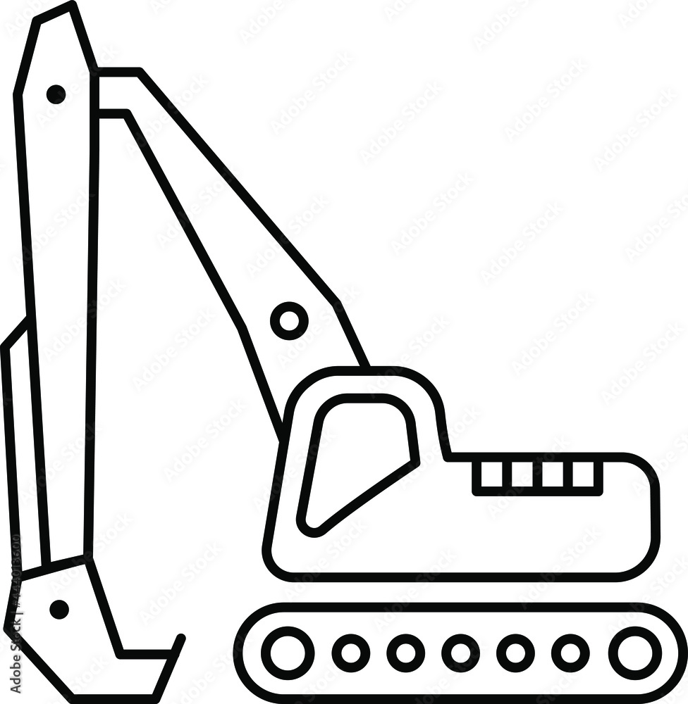 Excavator Icon transparent background vector illustration Stock Vector ...