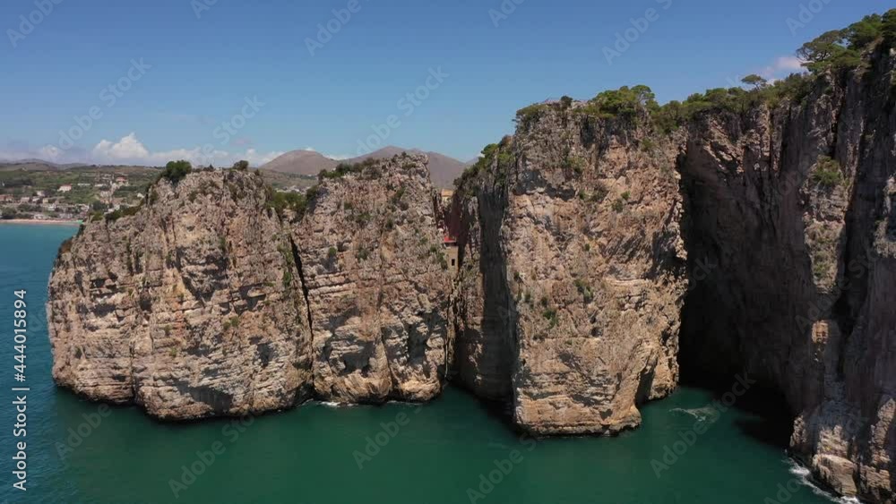 Riviera of Ulysses. The split mountain in Gaeta, Latina, Italy Aerial ...
