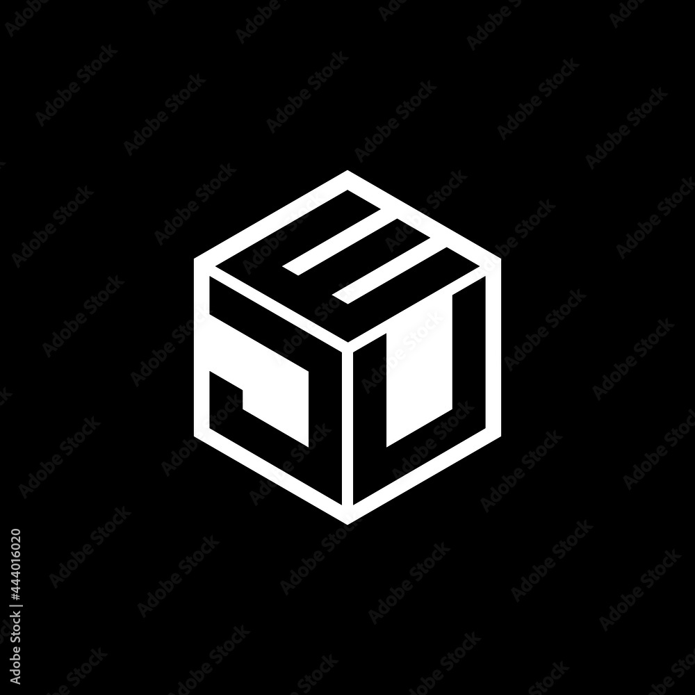 JUE letter logo design with black background in illustrator, vector ...