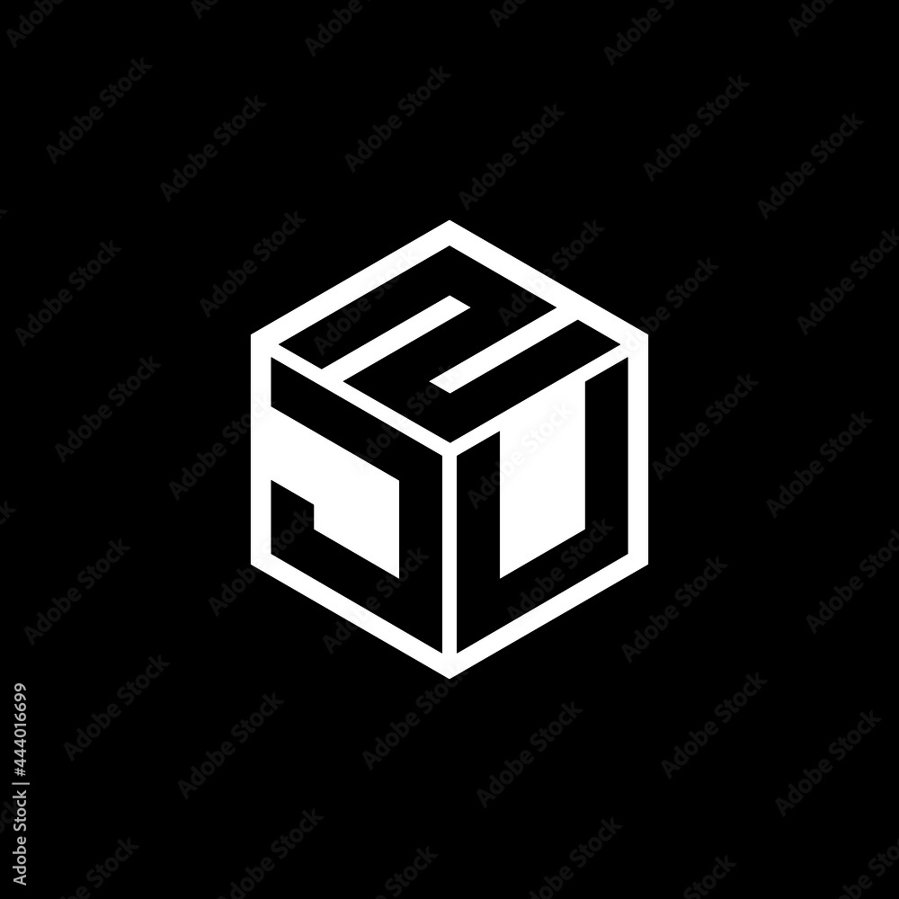 Vecteur Stock JUZ letter logo design with black background in ...