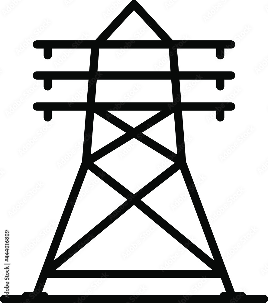 Substation line Icon. Grid icon sign vector illustration transparent ...