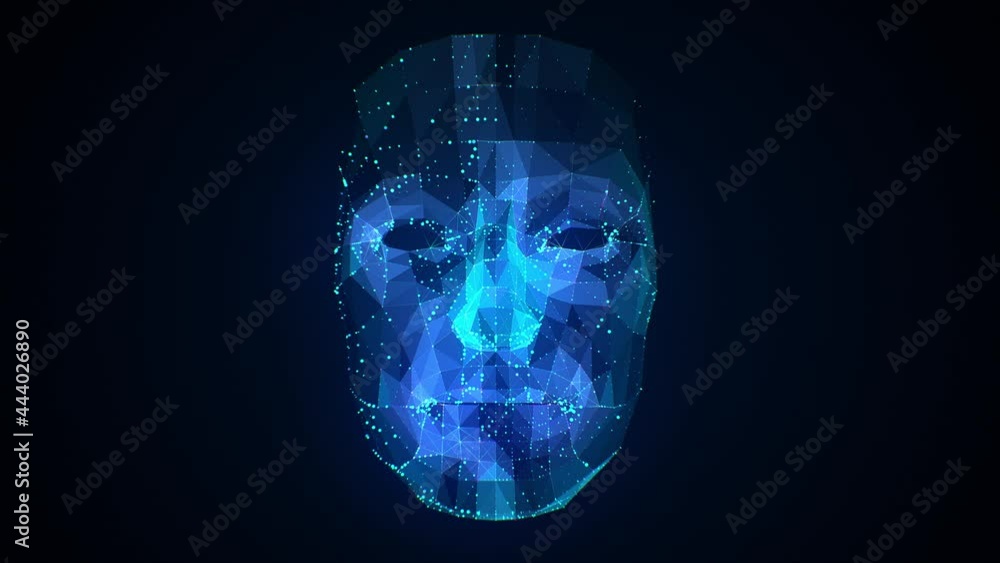 AI Artificial Intelligence face scanner. Facial recognition and ...