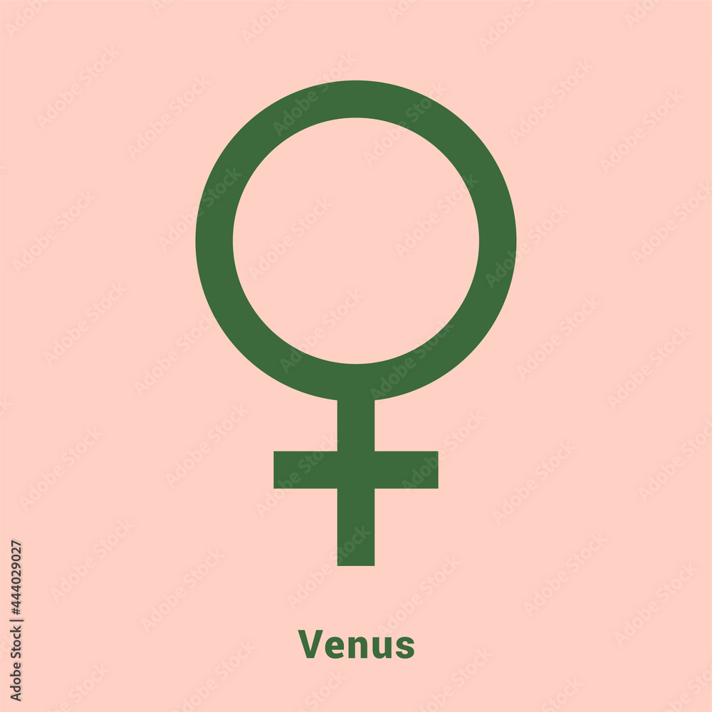 Venus. Planet symbol. Vector color sign. Astrological calendar ...