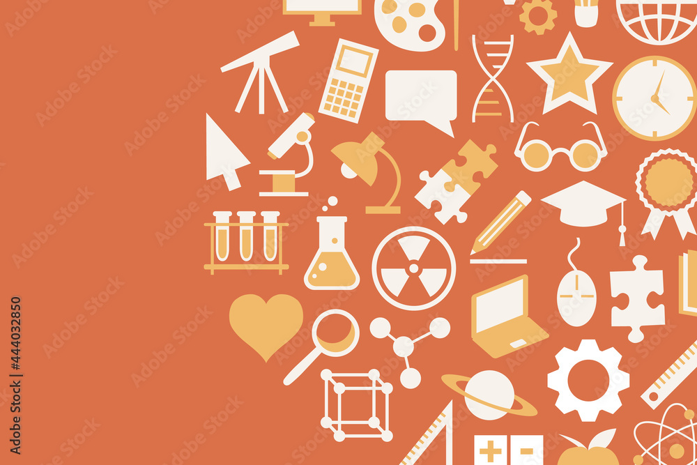 Career or study icons flat template. Various career study symbols on ...