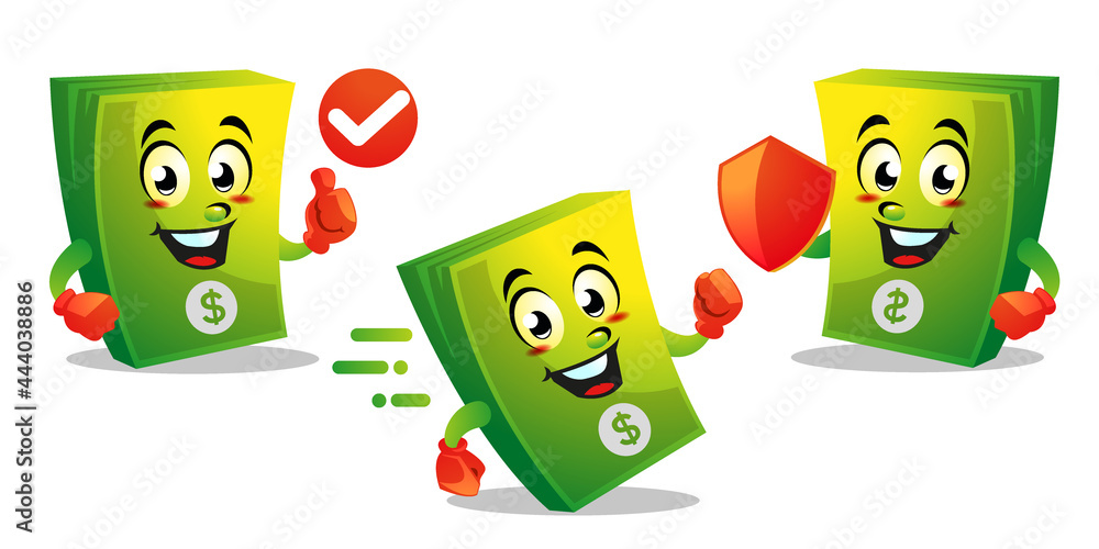 cute cartoon money mascot design Stock Vector | Adobe Stock