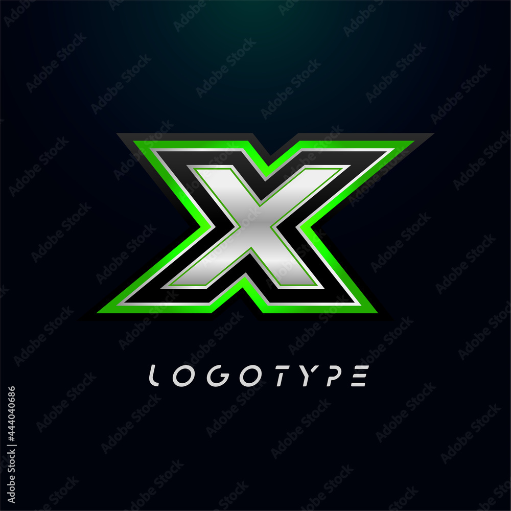 Letter X for video game logo and super hero monogram. Sport gaming ...