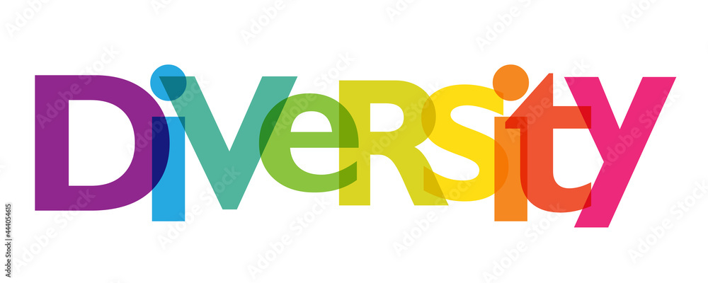 DIVERSITY vector rainbow gradient typography on white background Stock ...