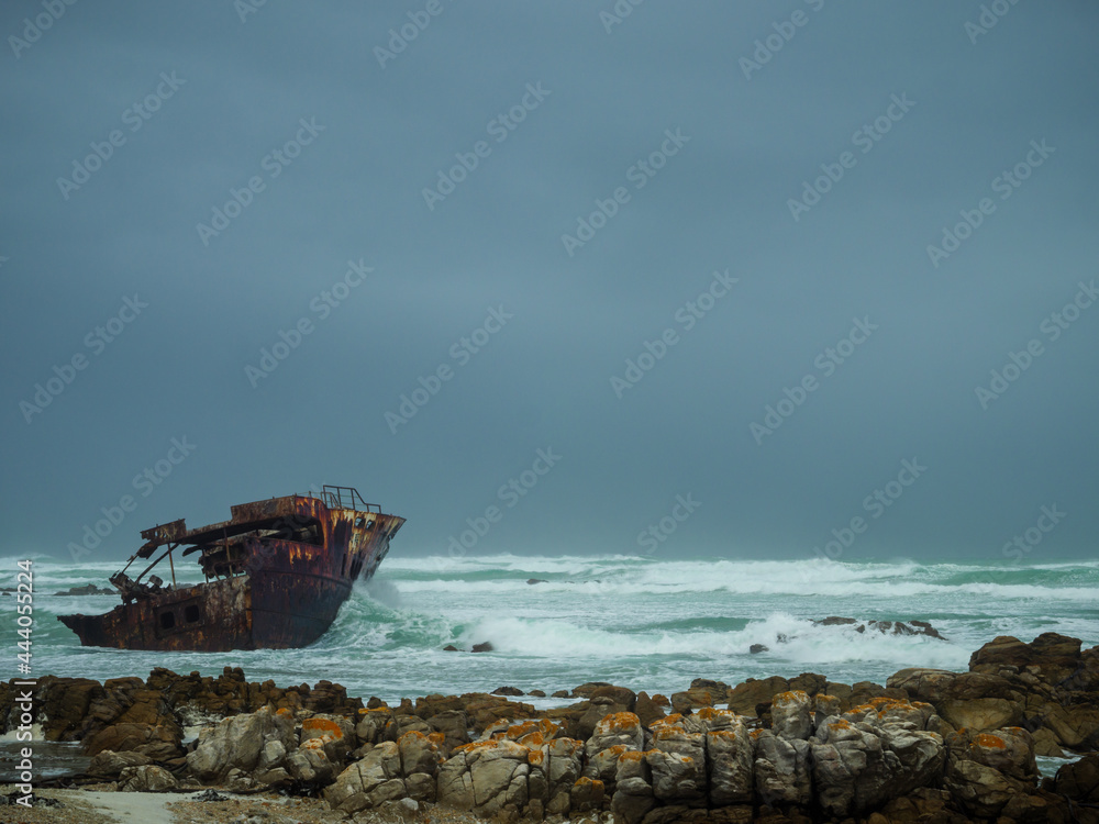 Wreck of the Meisho Maru No. 38 at Suiderstrand,. Cape Agulhas, Cape L ...
