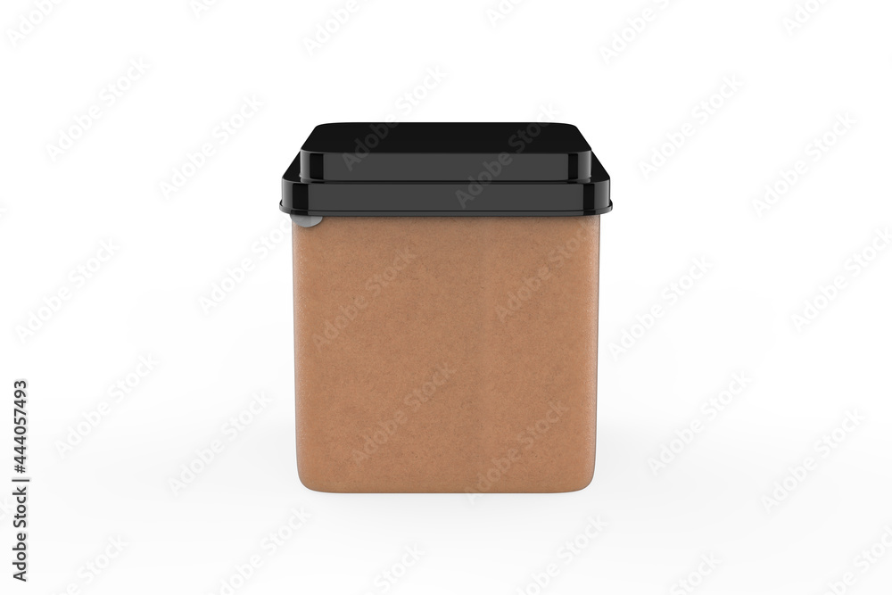 Paper Container box Mockup isolated om white background. 3d ...
