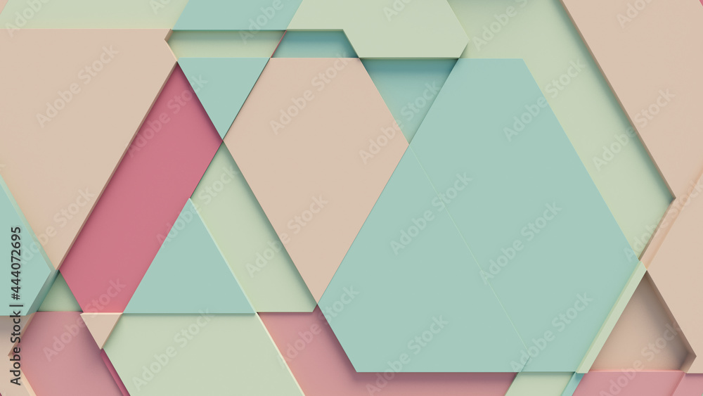 Pastel Colored Tech Background with a Geometric 3D Structure. Clean ...