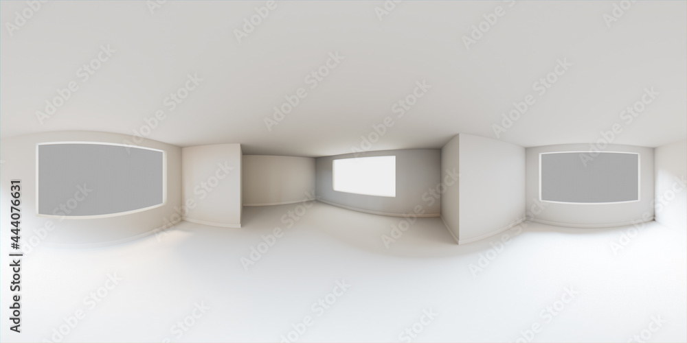 HDRI Environment Map. Empty White Room with White Floor. Window ...