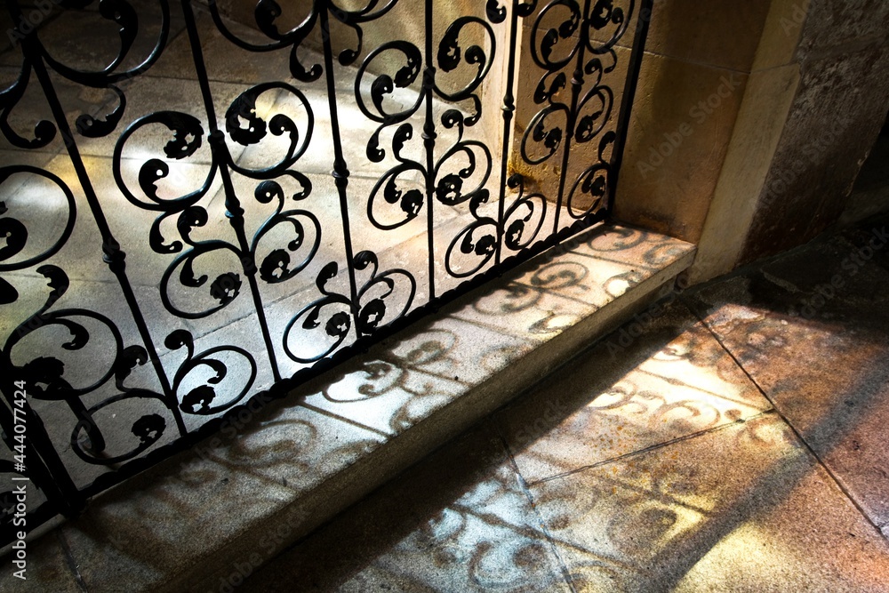 Wrought iron decorative grille inside the church Stock Photo | Adobe Stock