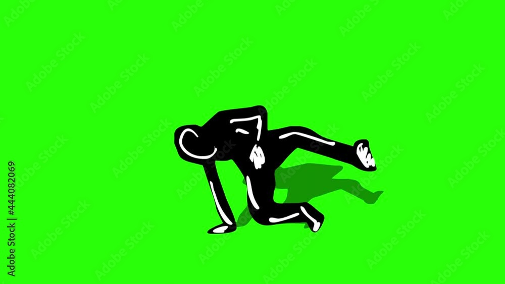 Frame by frame loop animation with street dancer from three angles on ...