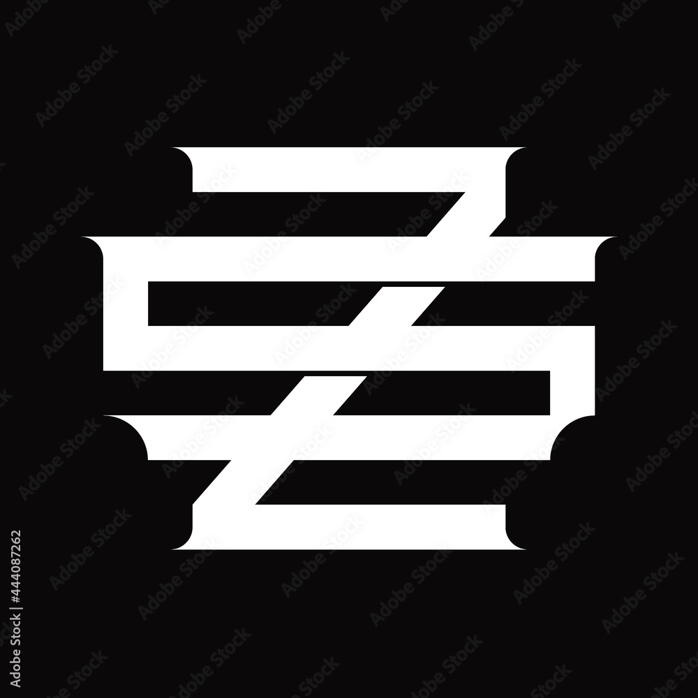 SZ Logo monogram with vintage overlapping linked style design template ...