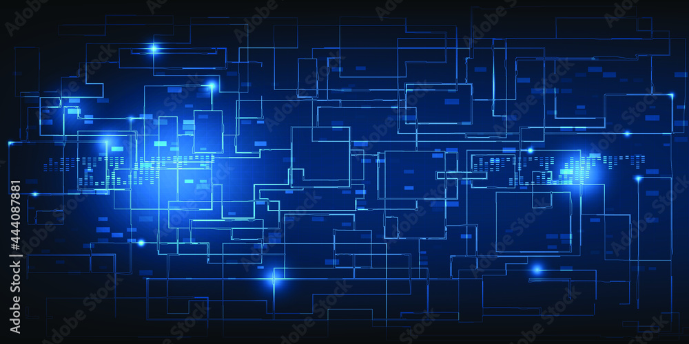 Hi tech communication of digital grid line or circuit for futuristic ...