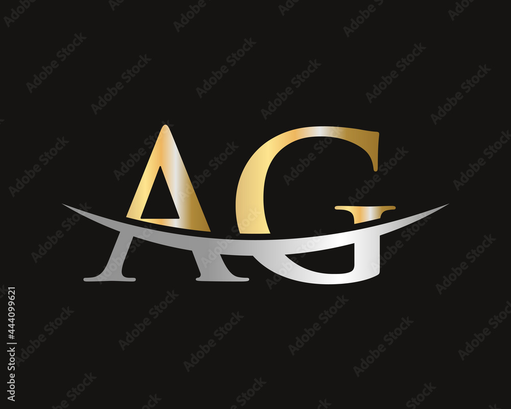 AG letter with luxury concept. Modern AG Logo Design for business and ...