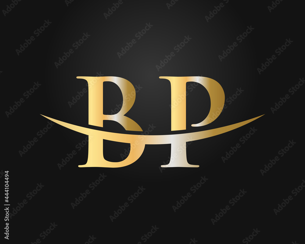 Premium Letter BP Logo Design with water wave concept. BP letter logo ...