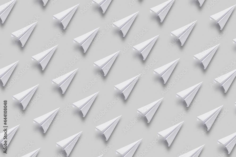 Pattern of white paperplanes Stock Photo | Adobe Stock