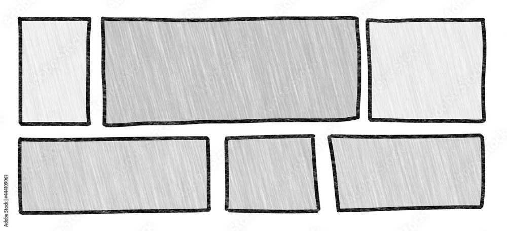 A series of horizontal comic strip panels, handdrawn regular boxes ...