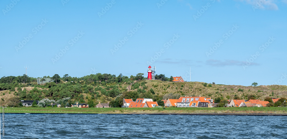 Vlieland with Vuurduin lighthouse on vuurboetsduin and East-Vlieland ...