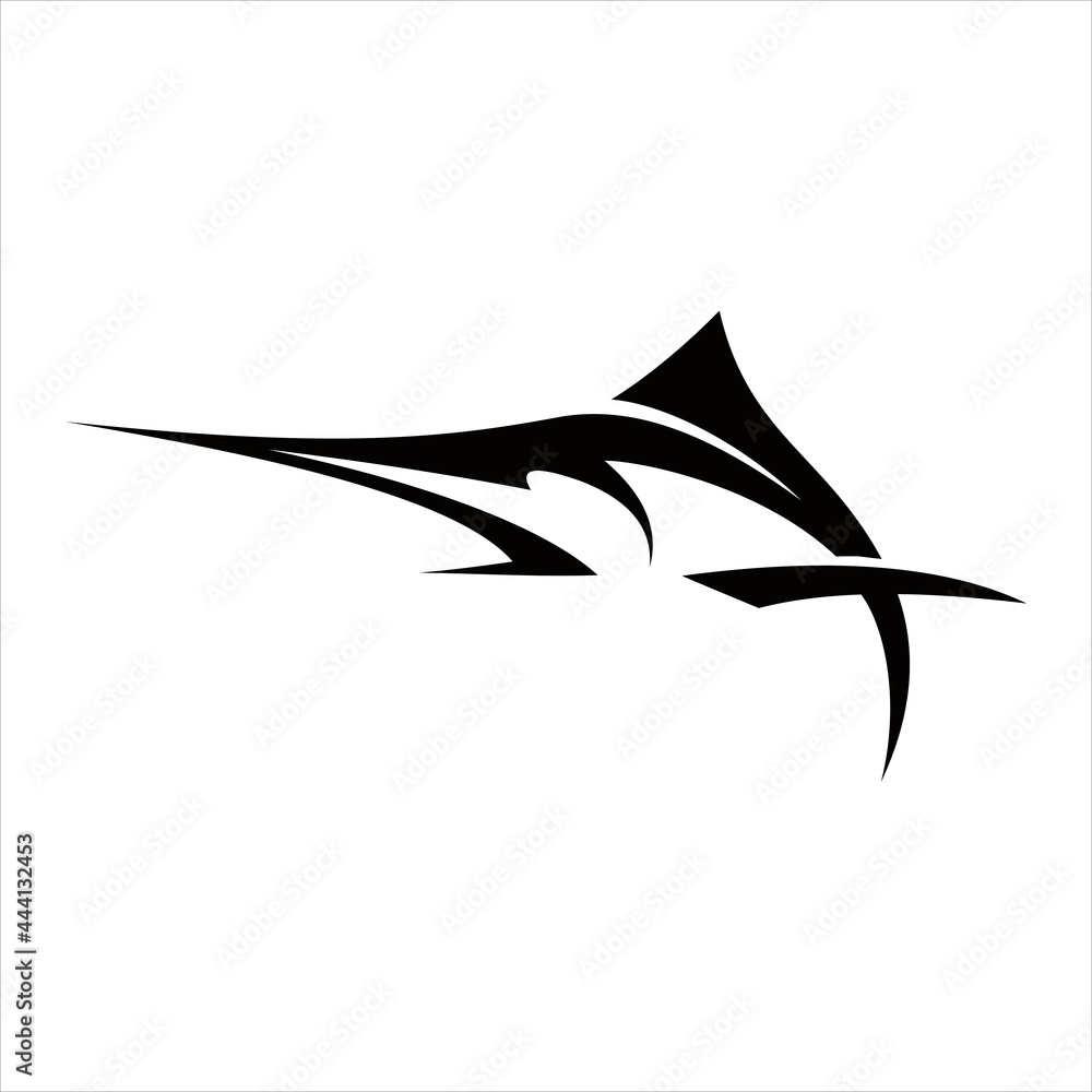 creative simple logo design marlin fish Stock Vector | Adobe Stock