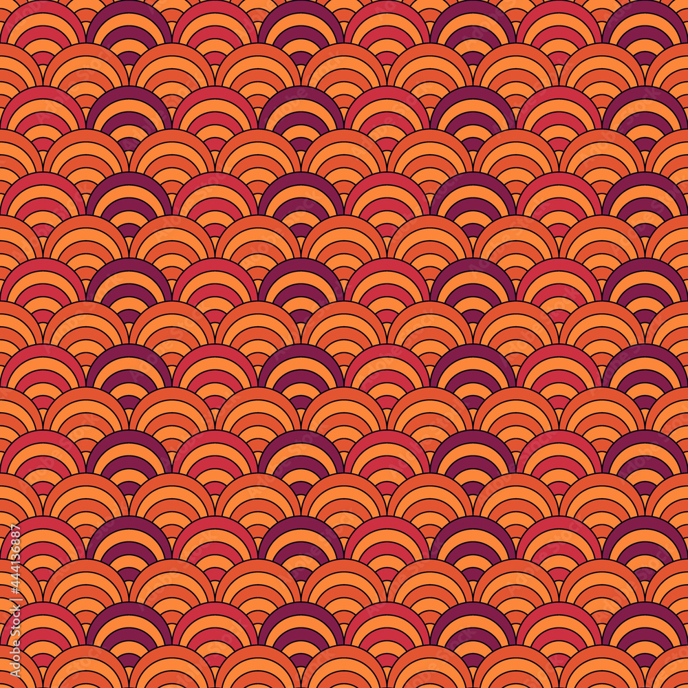 Seamless scales pattern. Japan traditional ornament. Ethnic embroidery ...