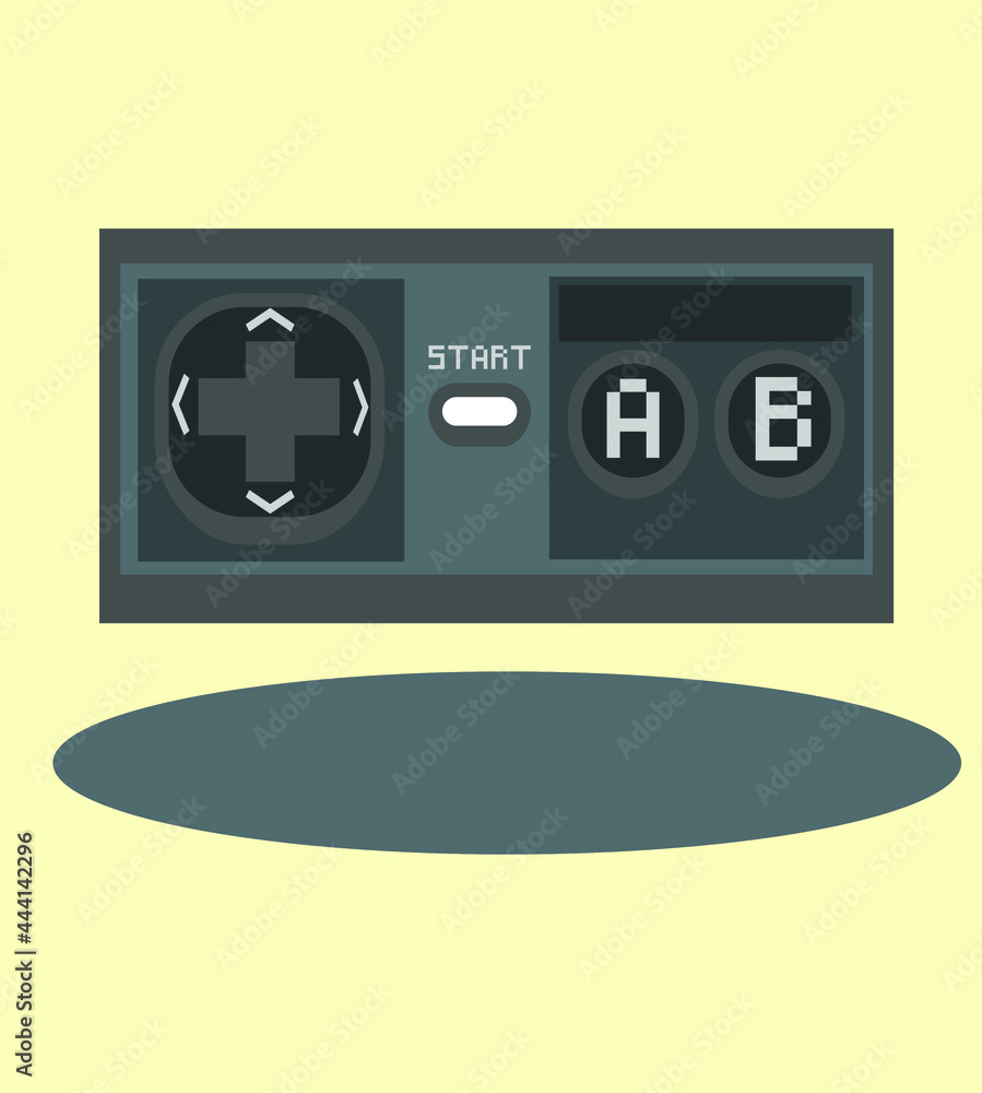 Retro video game joystick, retro game vector control icon. Retro video ...
