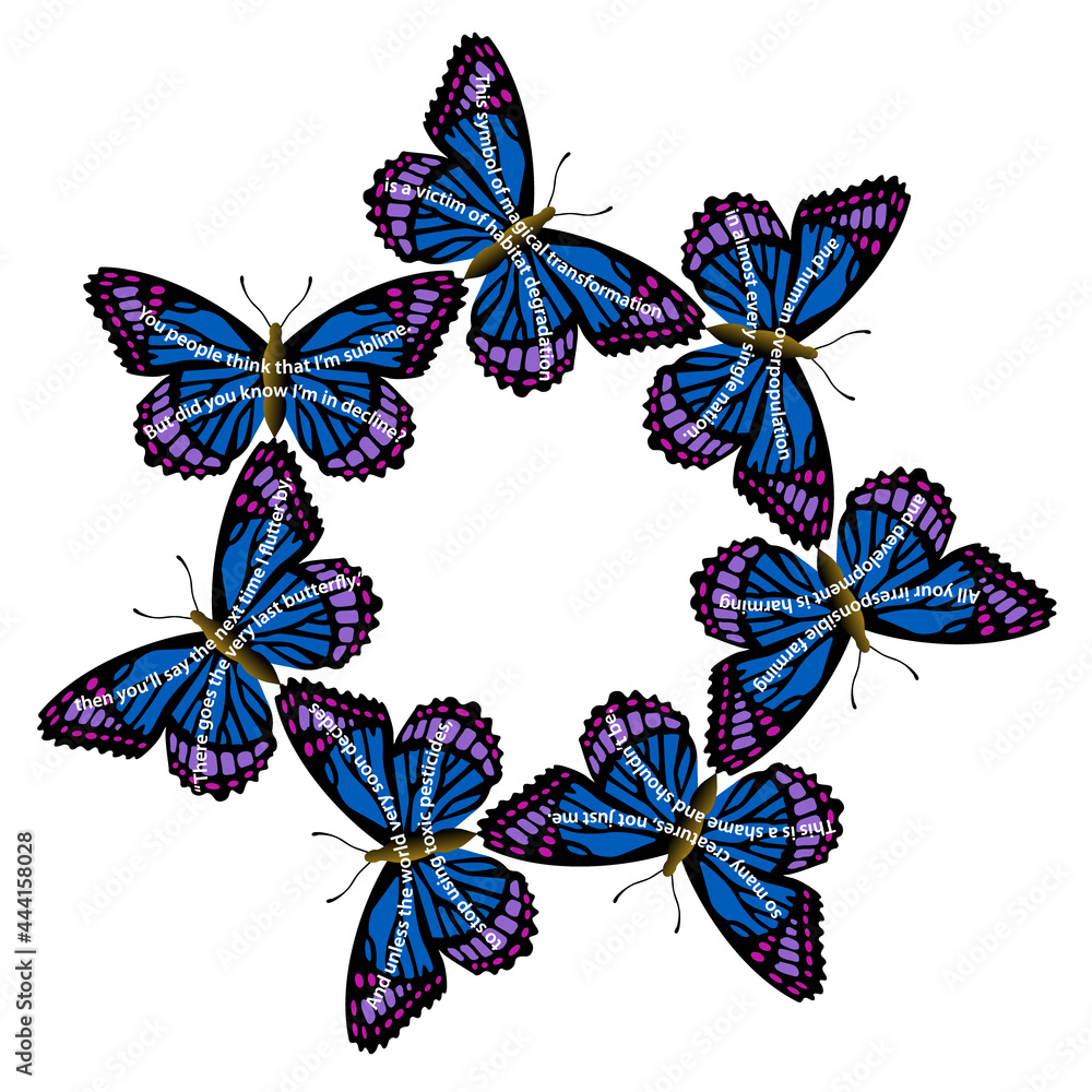 Butterfly poem 2 Stock Vector | Adobe Stock