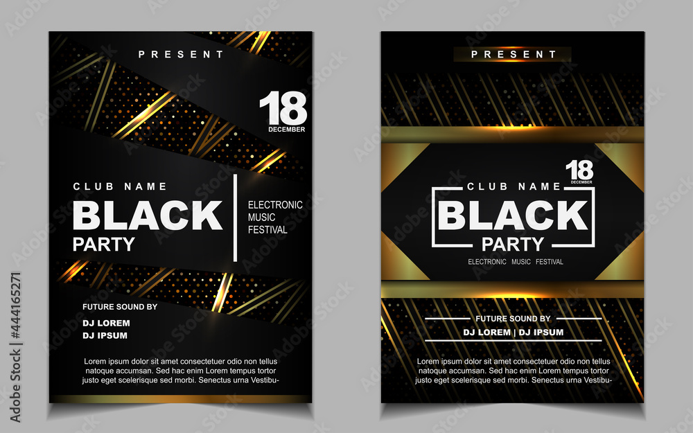 Luxury night dance party music layout cover design template background ...