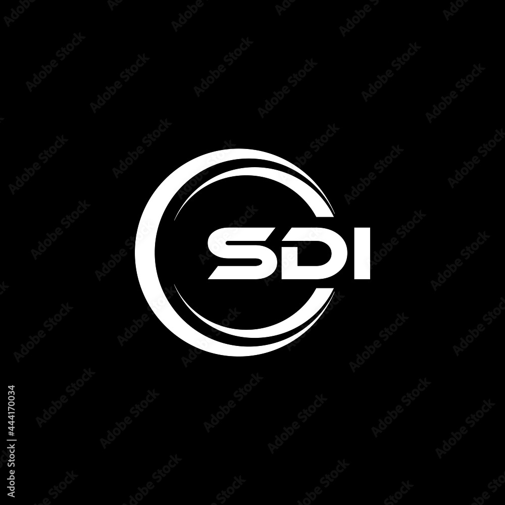 SDI letter logo design with black background in illustrator, vector ...