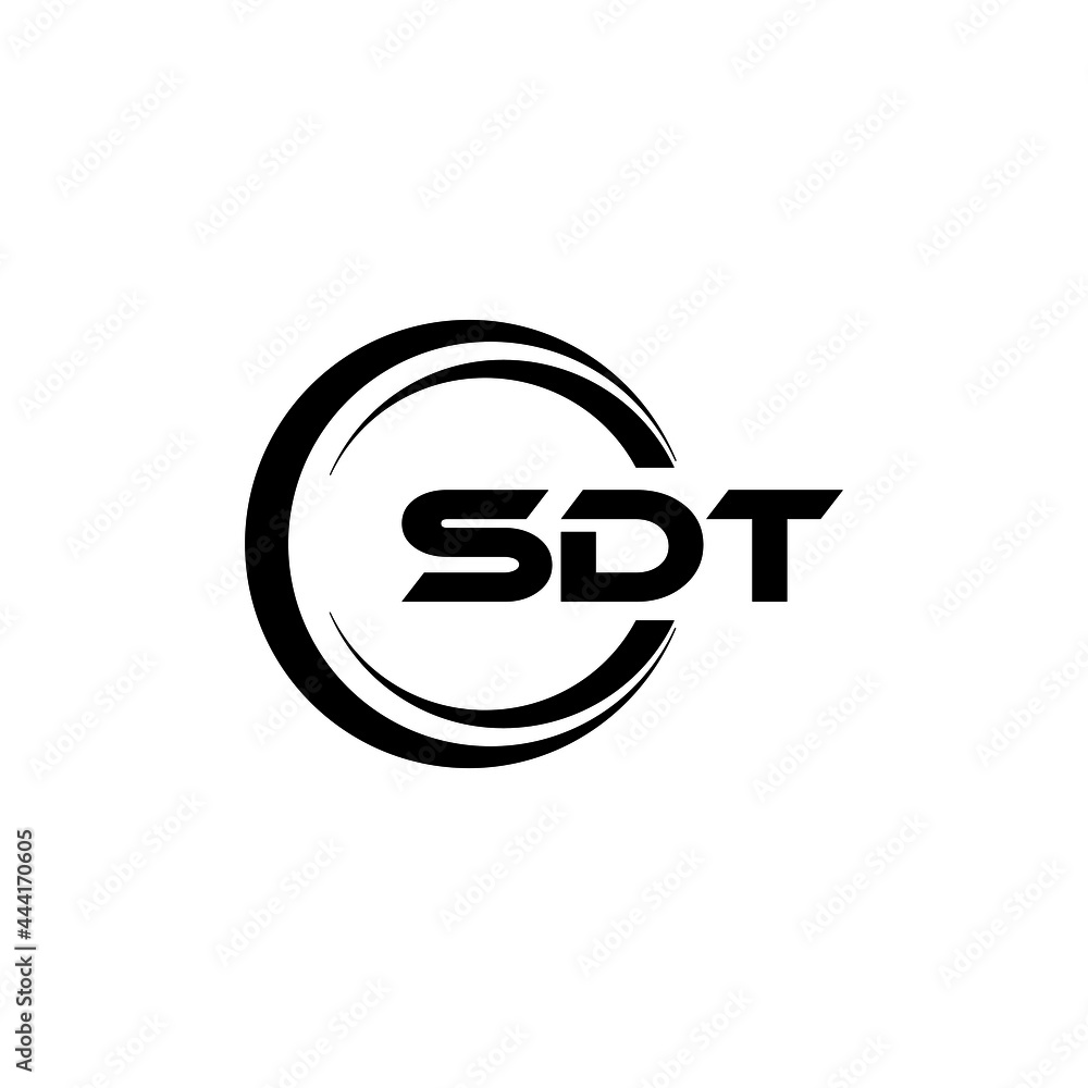 SDT letter logo design with white background in illustrator, vector ...