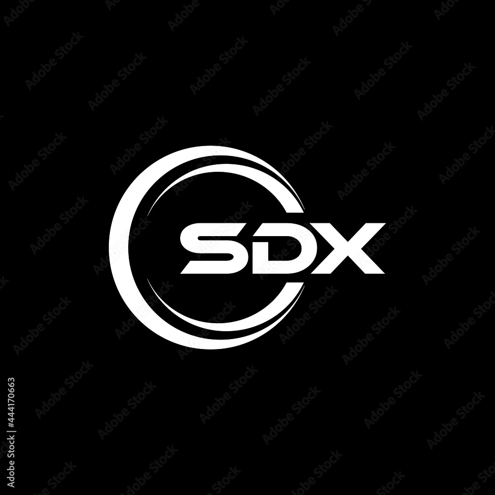 SDX letter logo design with black background in illustrator, vector ...