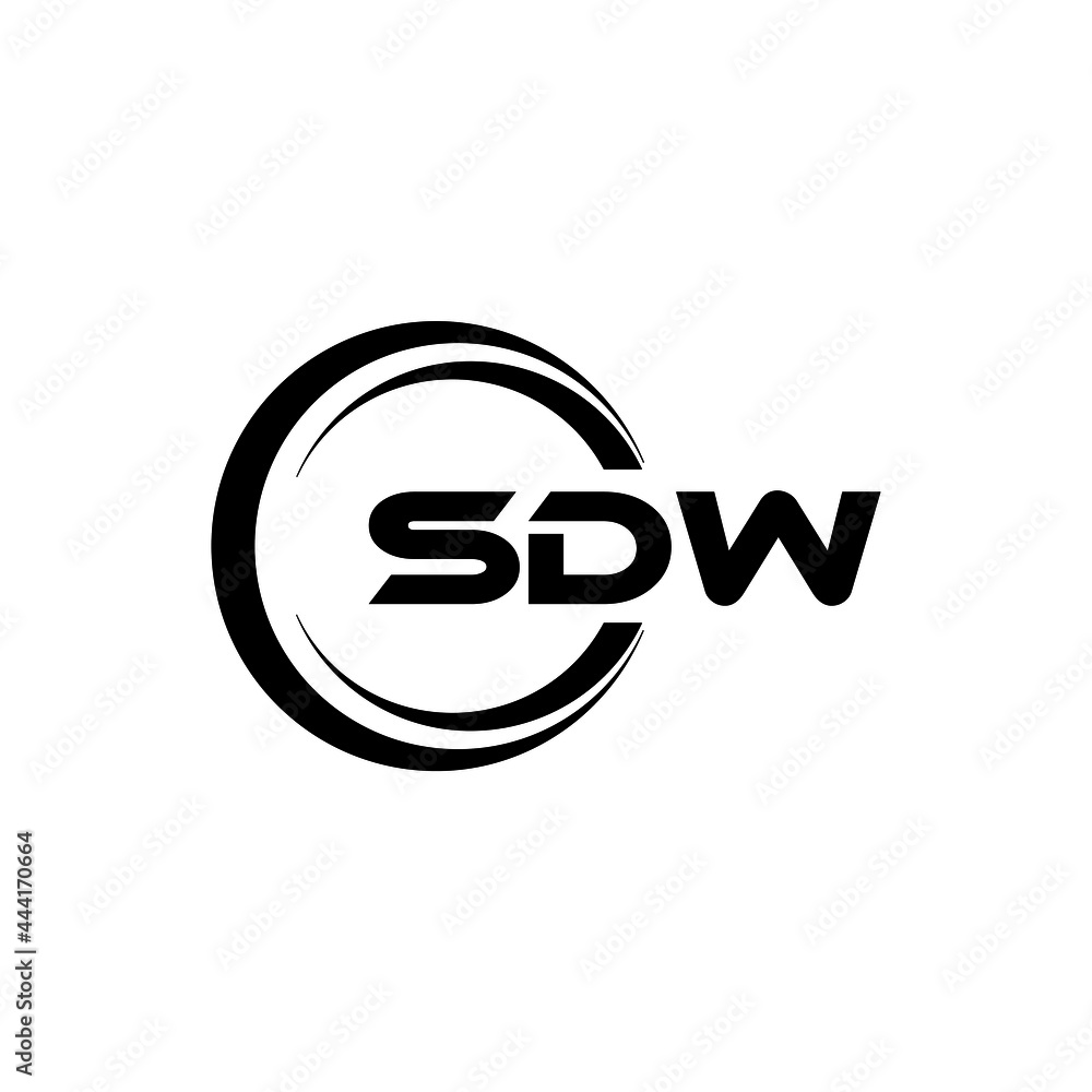SDW letter logo design with white background in illustrator, vector ...