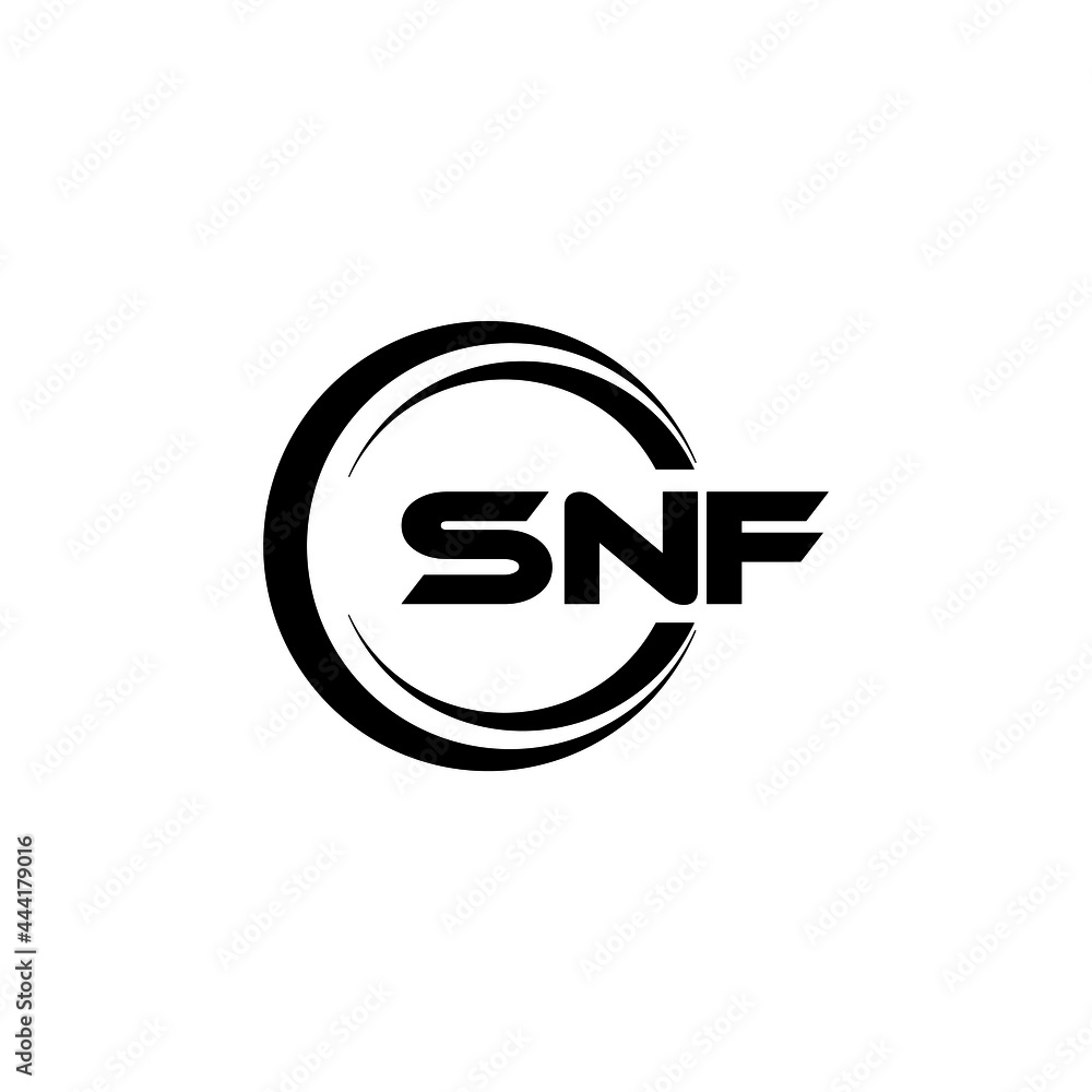 SNF letter logo design with white background in illustrator, vector ...