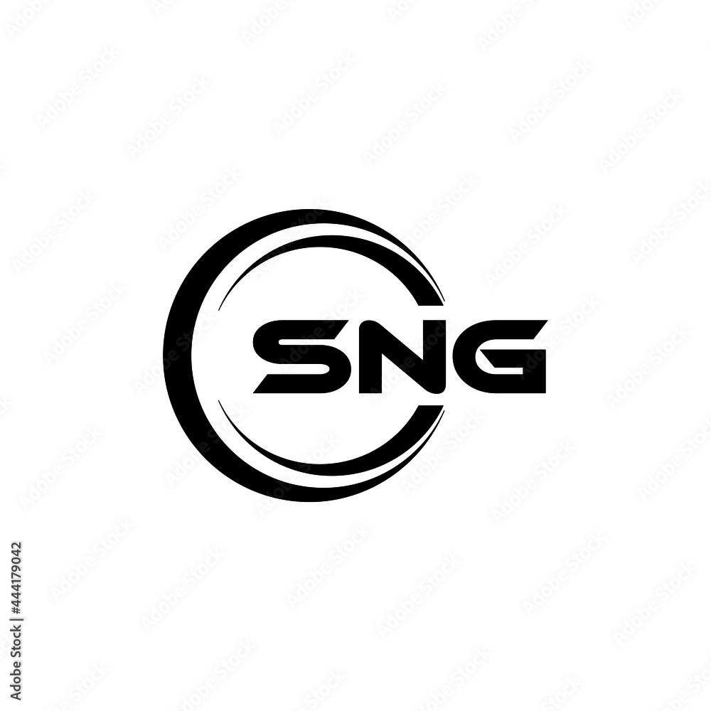 SNG letter logo design with white background in illustrator, vector ...
