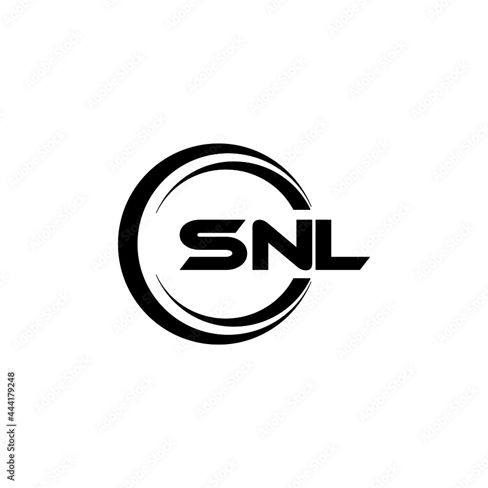 SNL letter logo design with white background in illustrator, vector ...