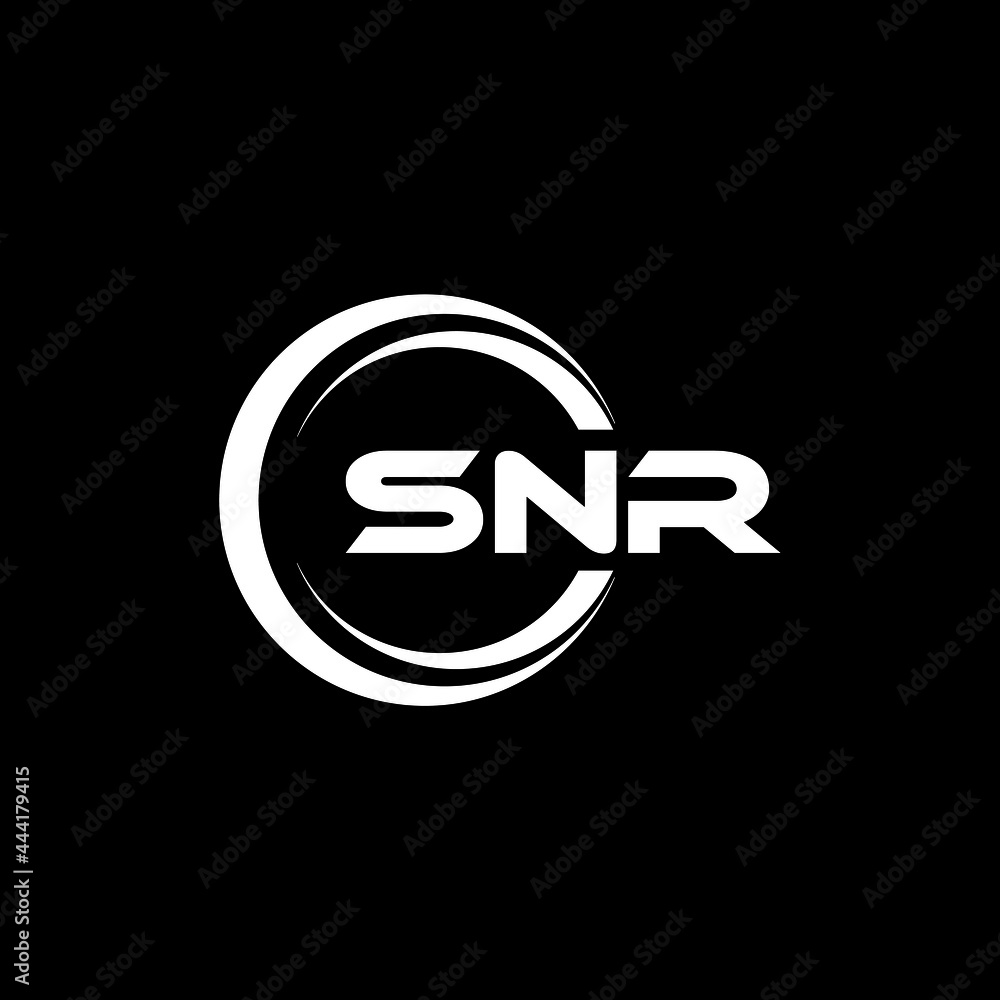 SNR letter logo design with black background in illustrator, vector ...