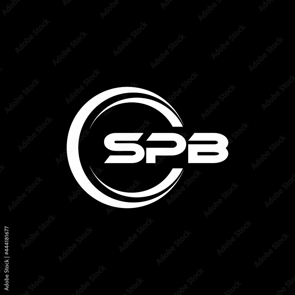 SPB letter logo design with black background in illustrator, vector ...