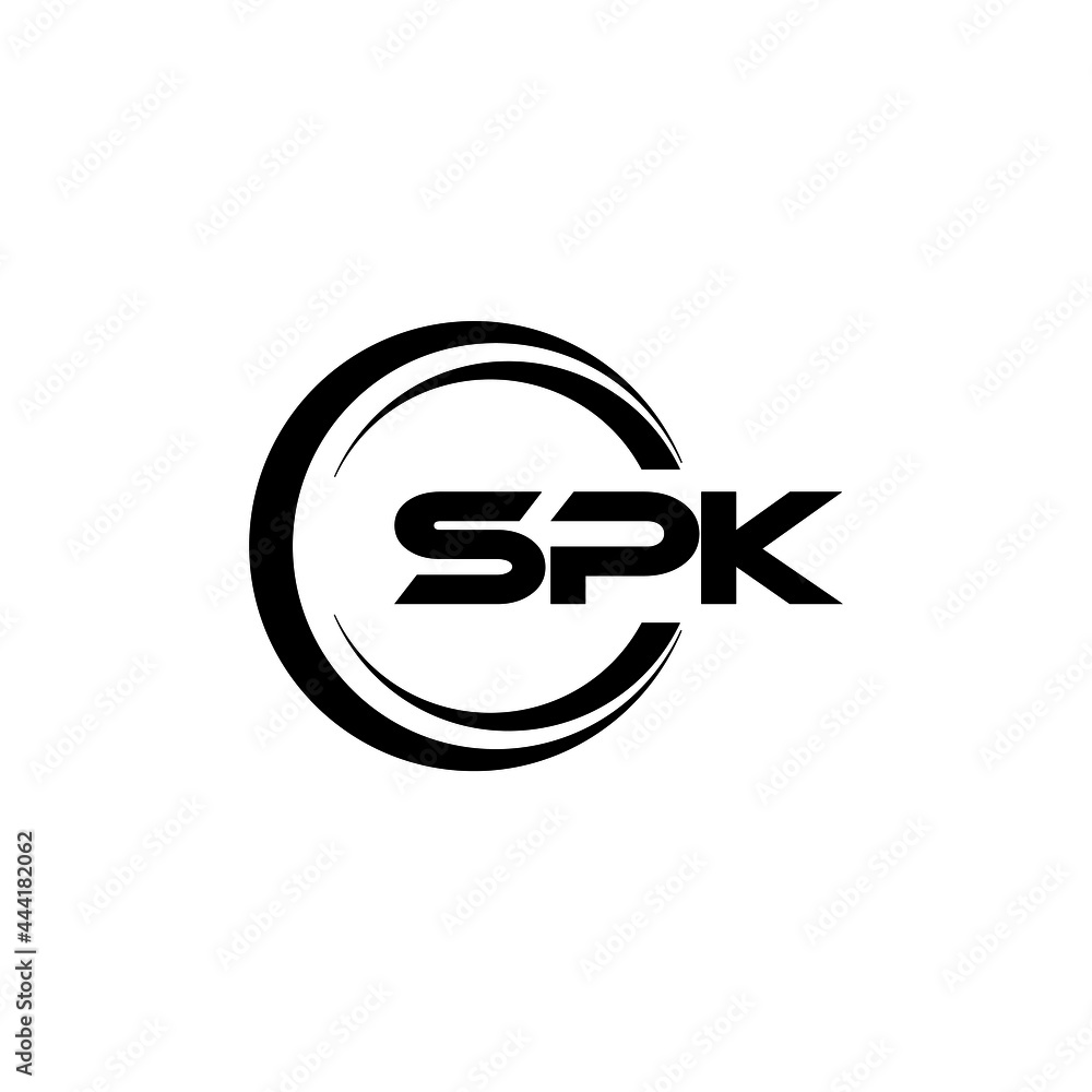 SPK letter logo design with white background in illustrator, vector ...