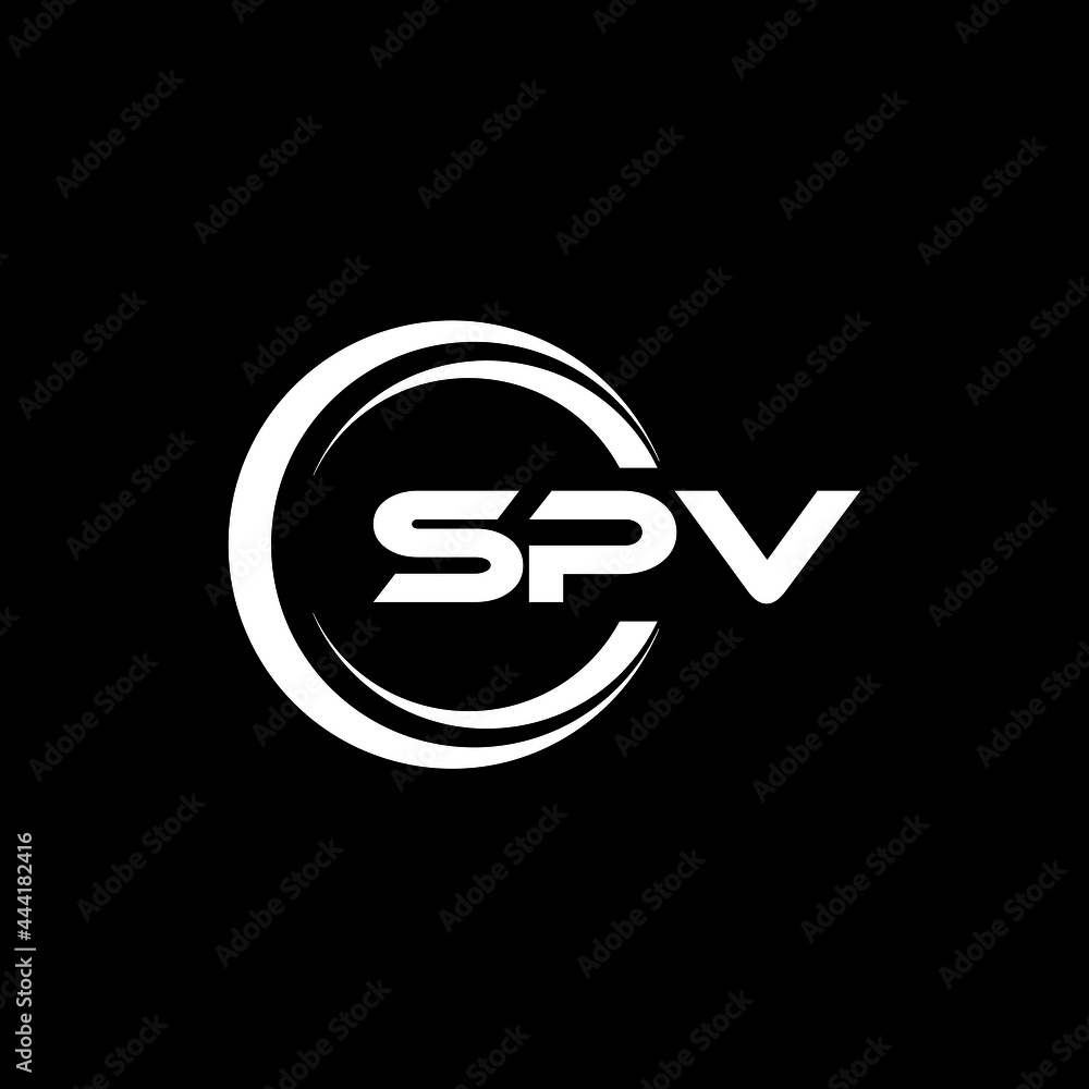 SPV letter logo design with black background in illustrator, vector ...