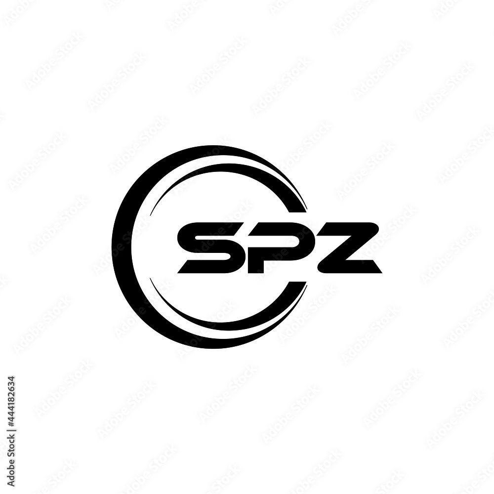 SPZ letter logo design with white background in illustrator, vector ...