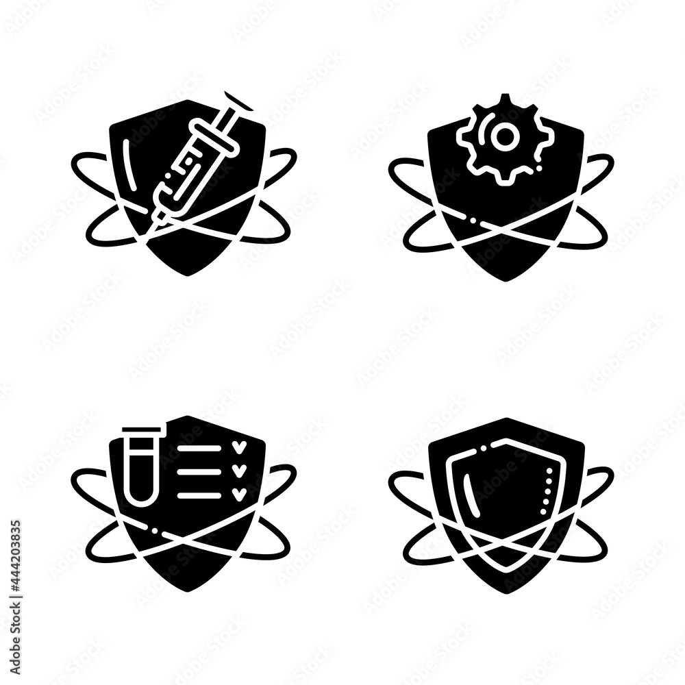 Immune system glyph icons set. Immunology concept. Immunization ...