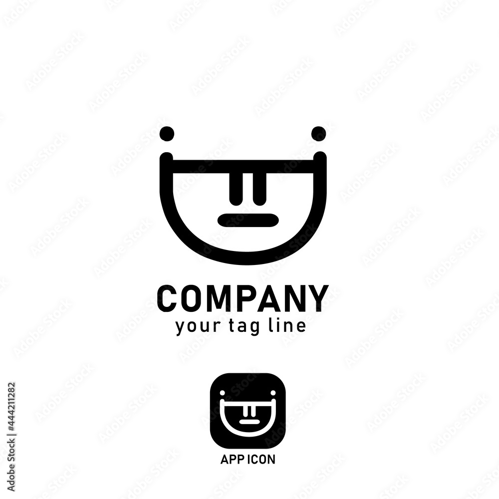Smile logo monogram abstarct monogram logo design template. Logo can be ...