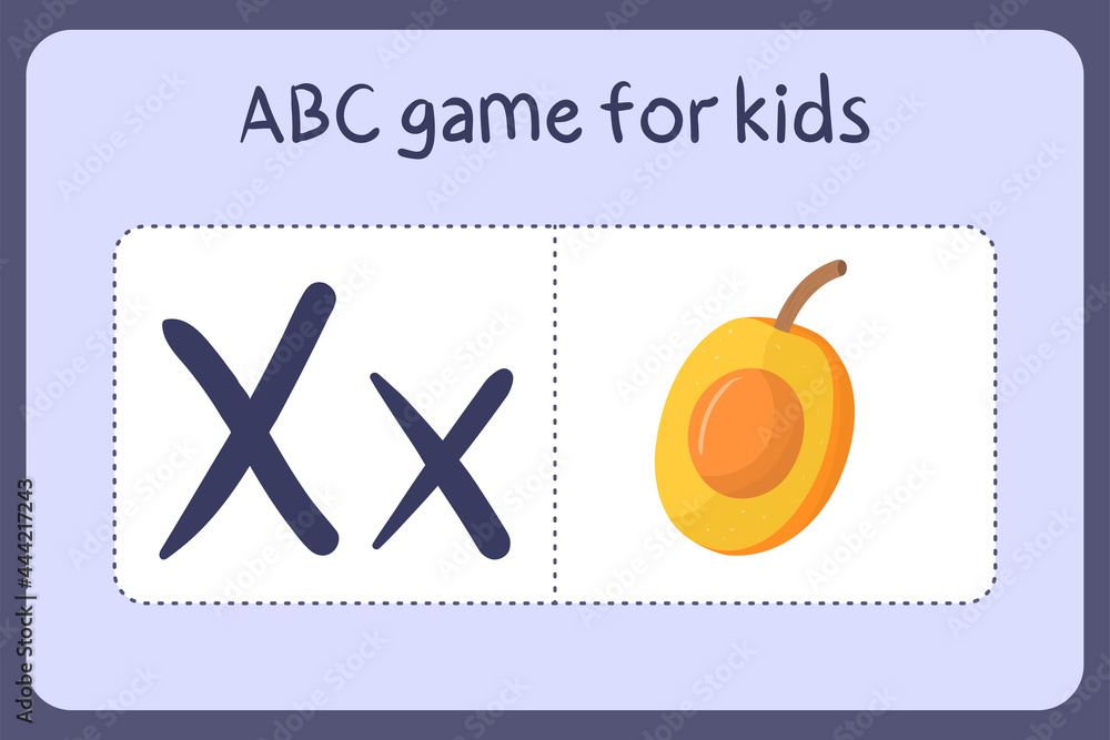 Kid alphabet mini games in cartoon style with letter X - ximenia ...