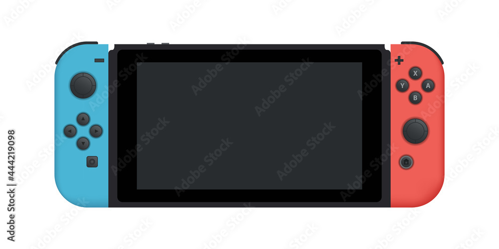 Nintendo Switch video game console. Vector mockup on white background ...