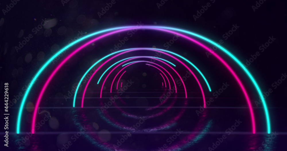 Neon Geometric Shapes on black background 4k Stock Illustration | Adobe ...