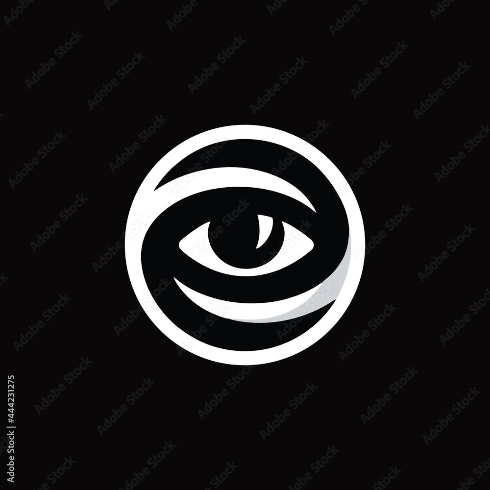 Eye Logo Design Illustration Isolated On Black Background Creative eye-logo-design-illustration-isolated-on-black-background-creative