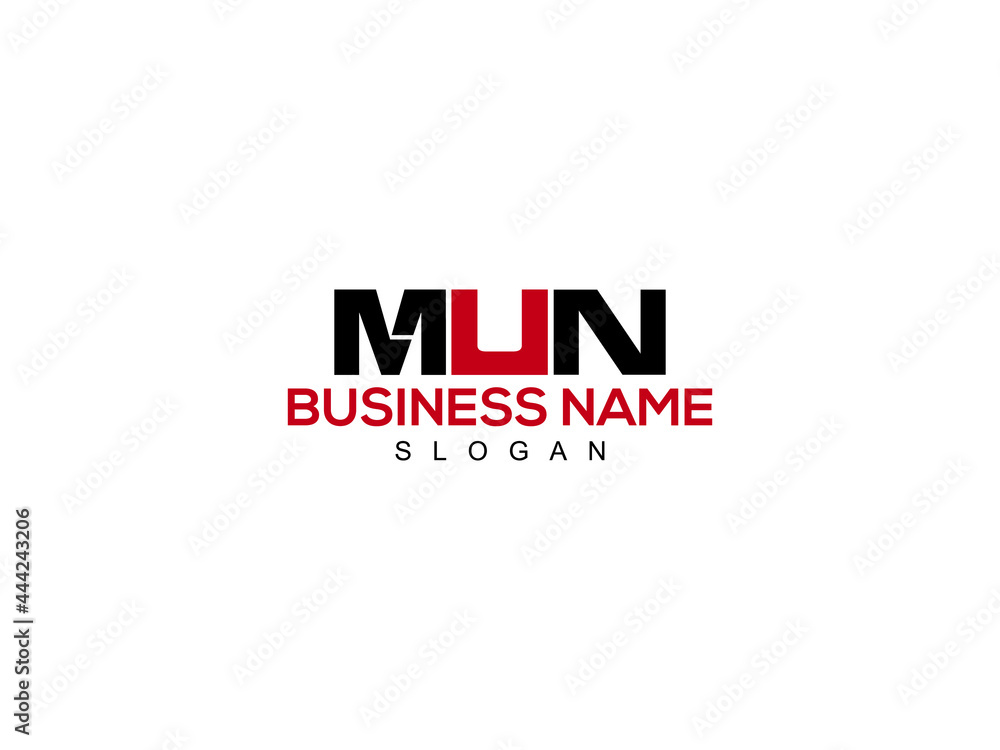 Letter MUN Logo Icon Vector Image Design For Company or Business Stock ...