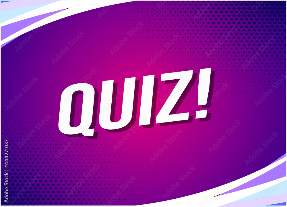 quiz word concept vector illustration with lines 3d style for social ...